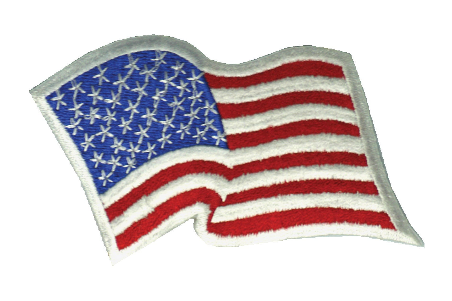 Wavy American Flag Emblem (White Border) – Uniform Warehouse: Security ...
