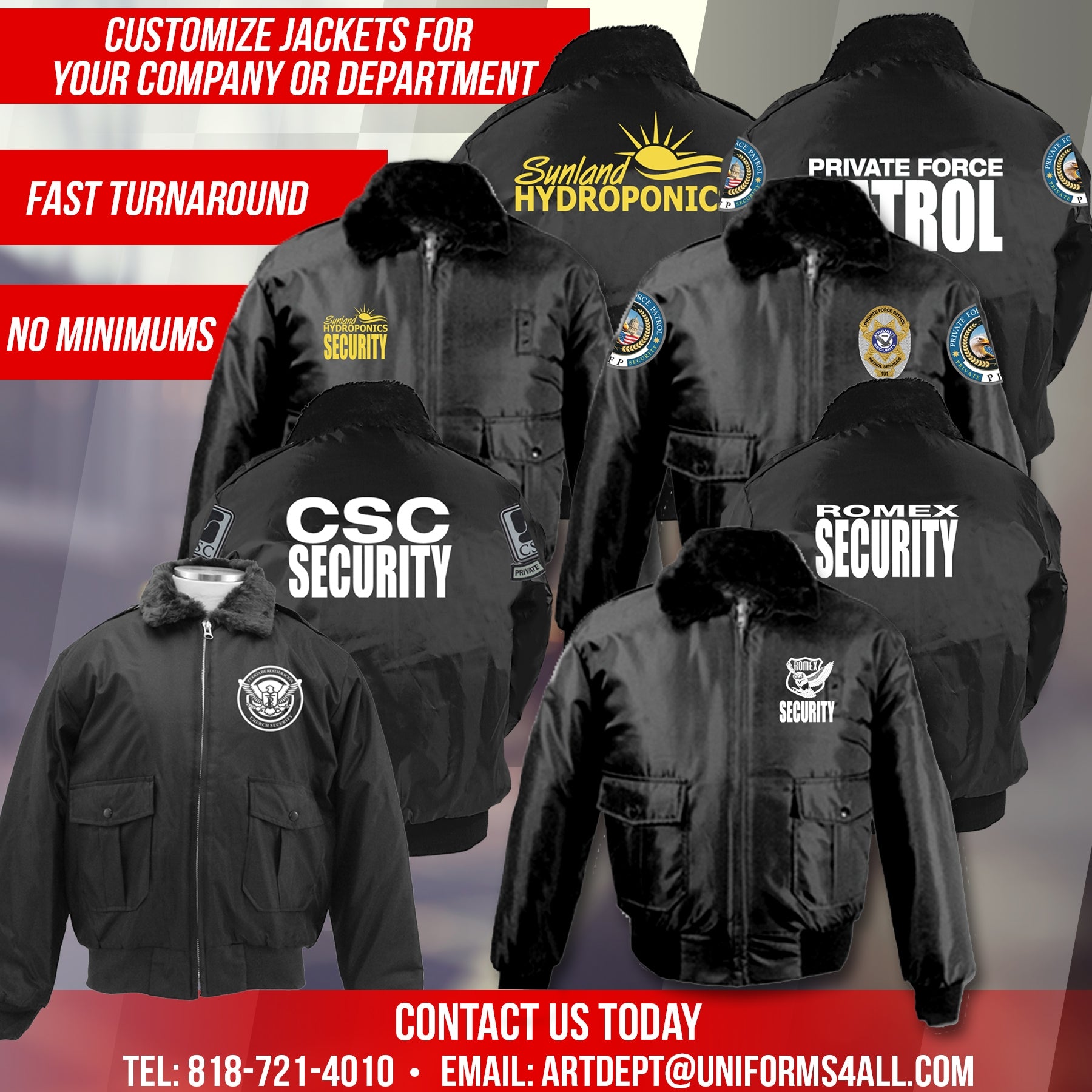 Watch-Guard Bomber Jacket (Black) – Uniform Warehouse: Security ...