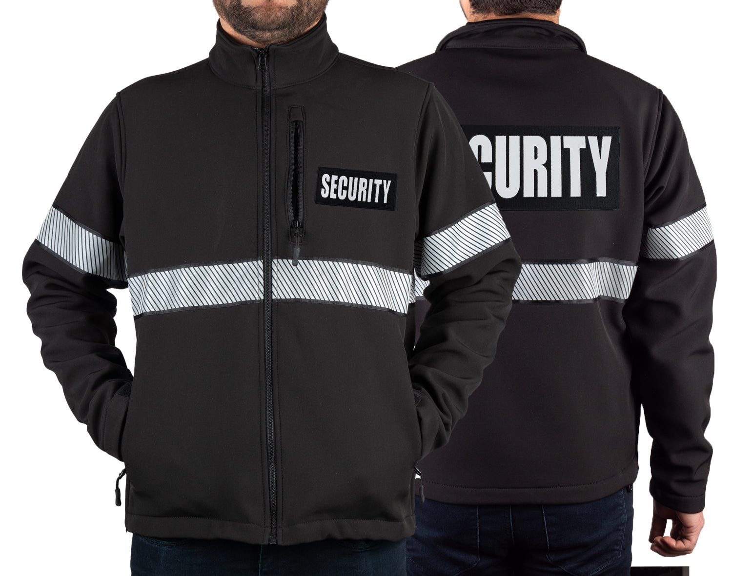 Ryno Gear Reflective Security Soft Shell Jacket with Stripes – Uniform ...