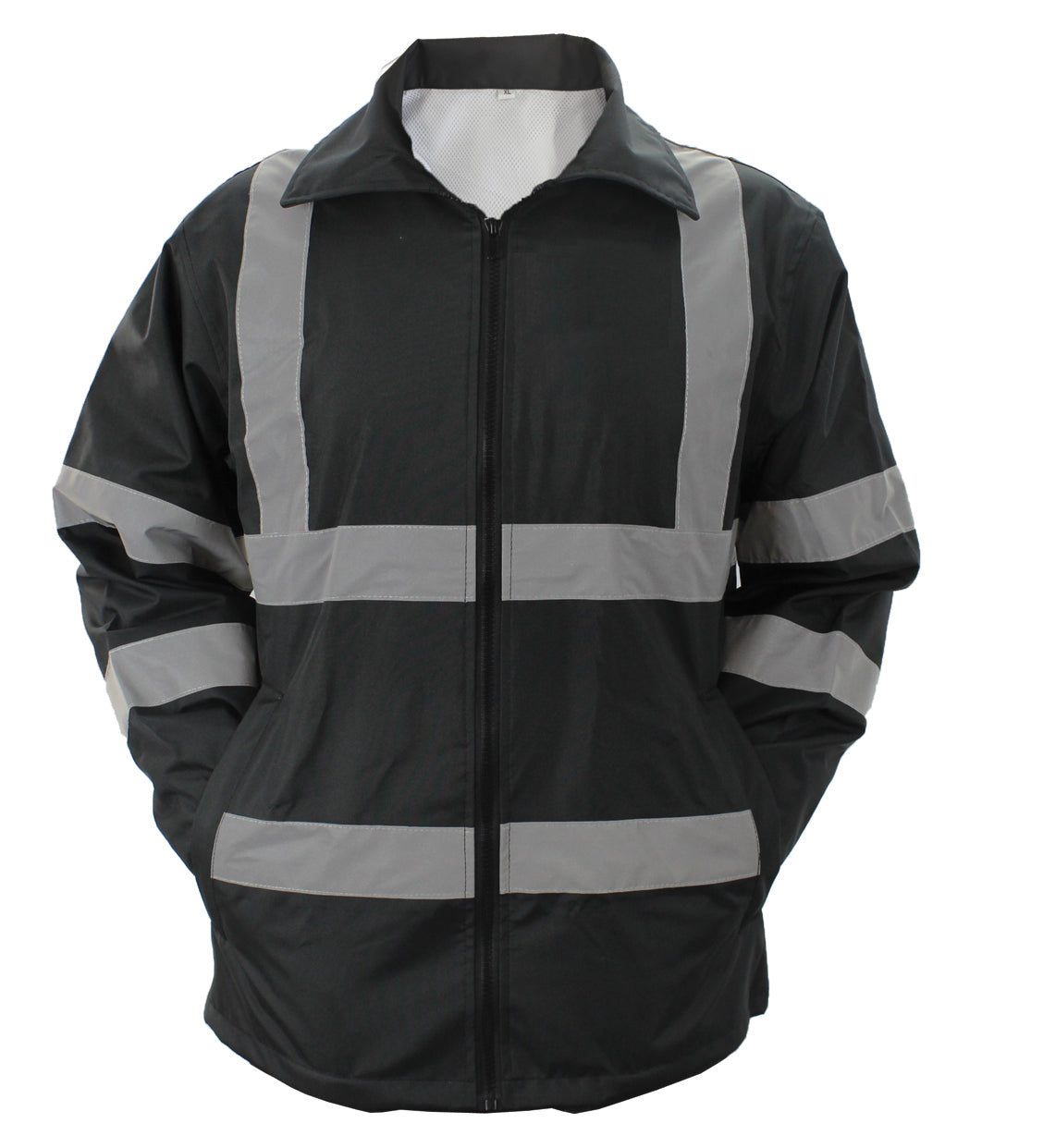 High Visibility Raincoat With Reflective Stripes (Black) – Uniform ...