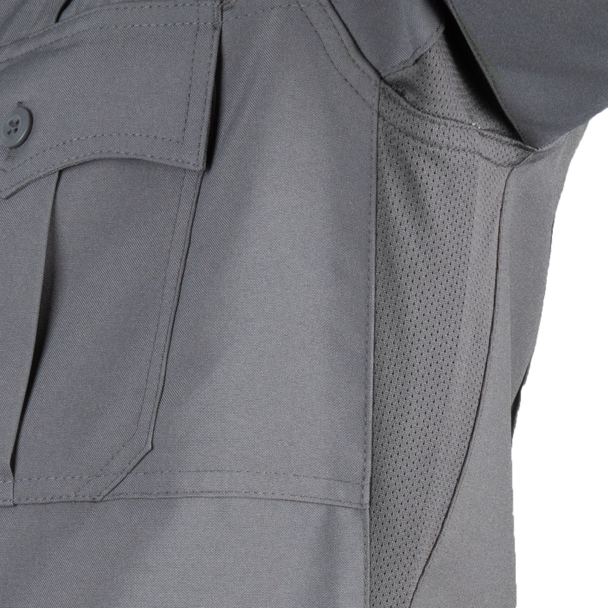 100% Polyester 4 Pocket Hidden Zipper Uniform Shirt - Short Sleeve ...