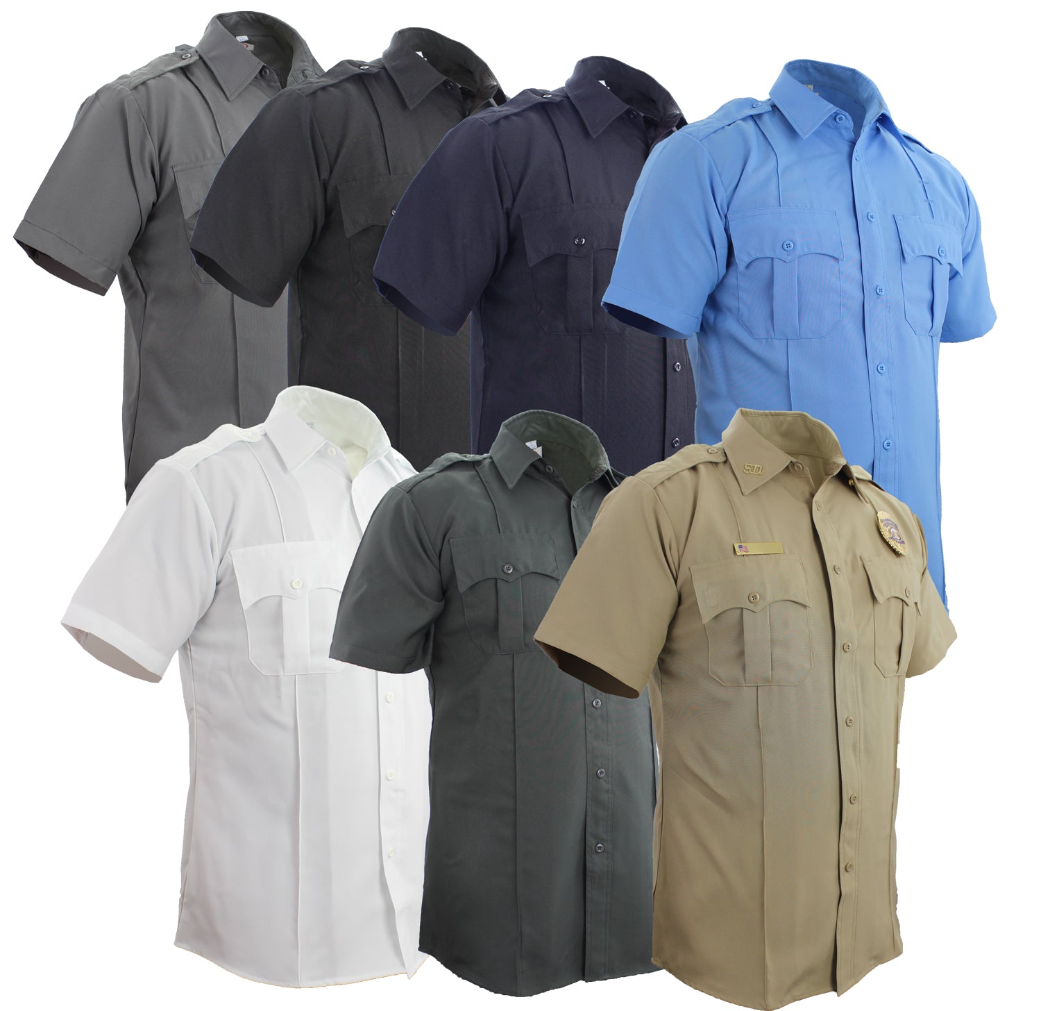 First Class 100% Polyester Short Sleeve Uniform Shirt – Uniform ...