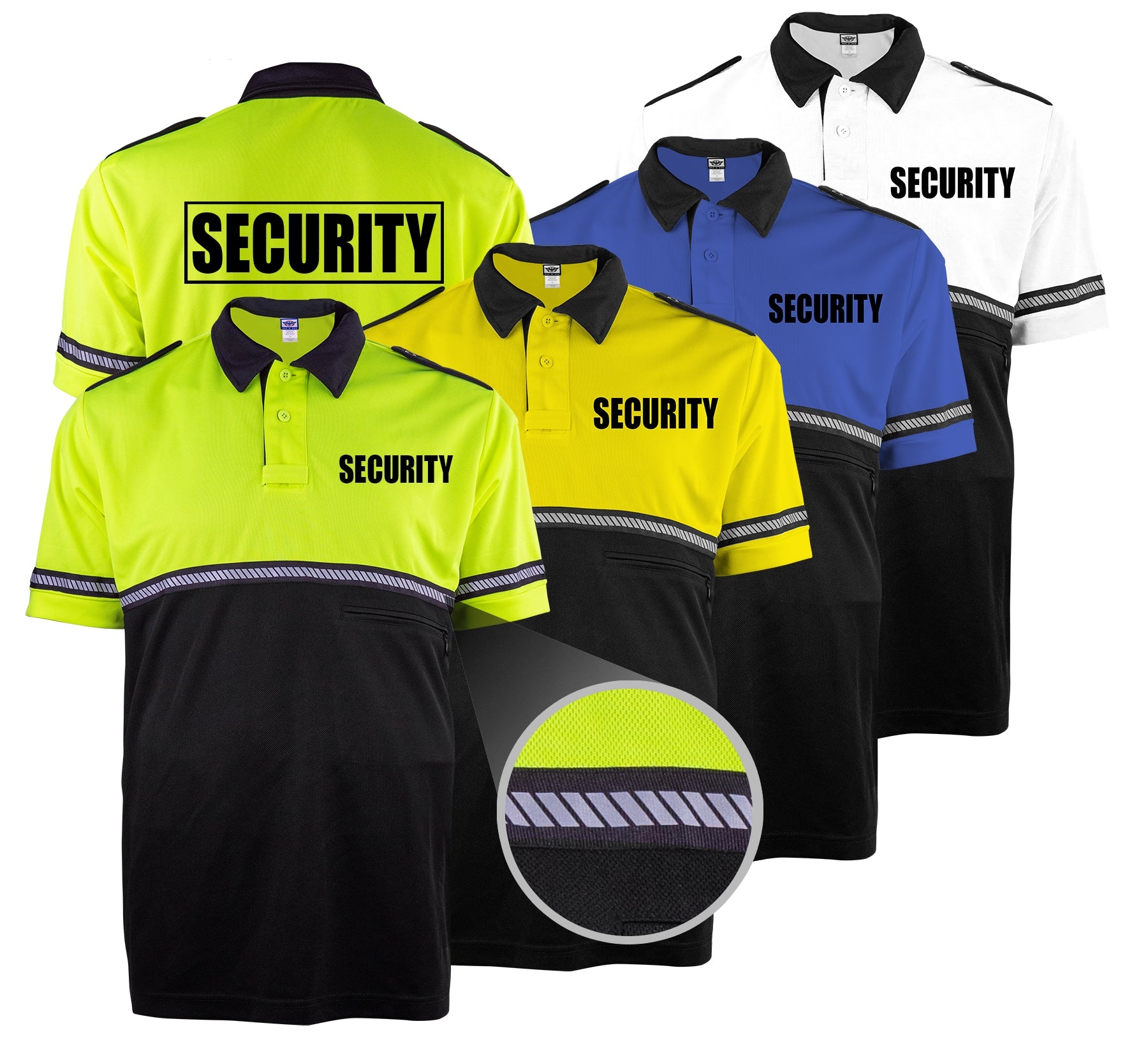 First Class Two Tone Security Bike Patrol Shirt with Zipper Pocket and ...