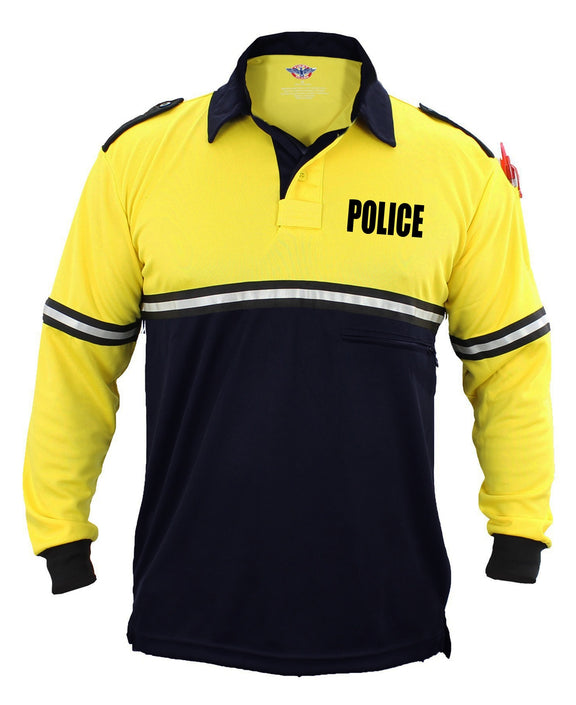 First Class Two Tone Police Long Sleeve Bike Patrol Shirt With Zipper ...